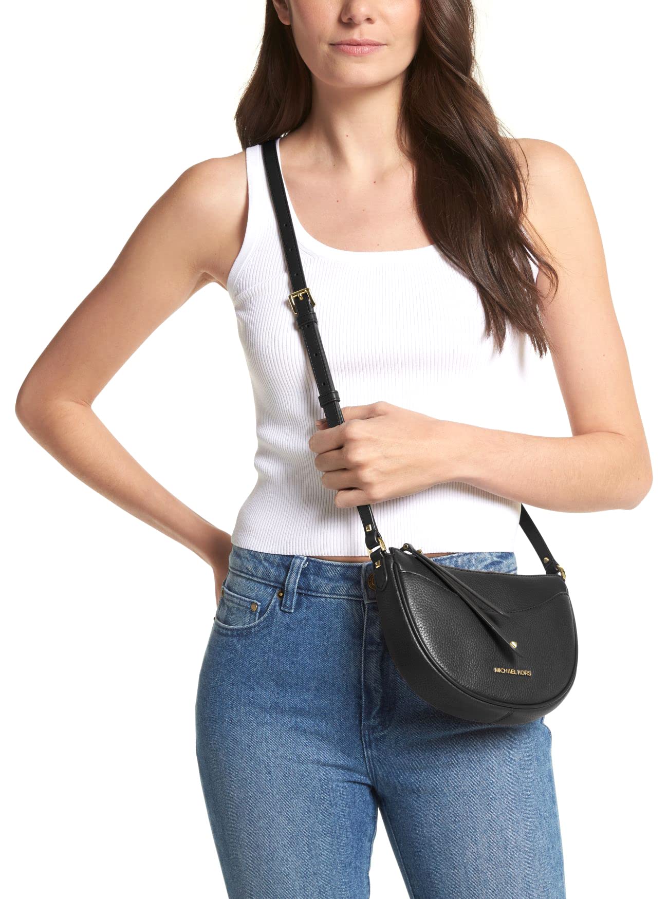 Michael Kors Dover Small Leather Crossbody Bag Purse Handbag (Light Sage)