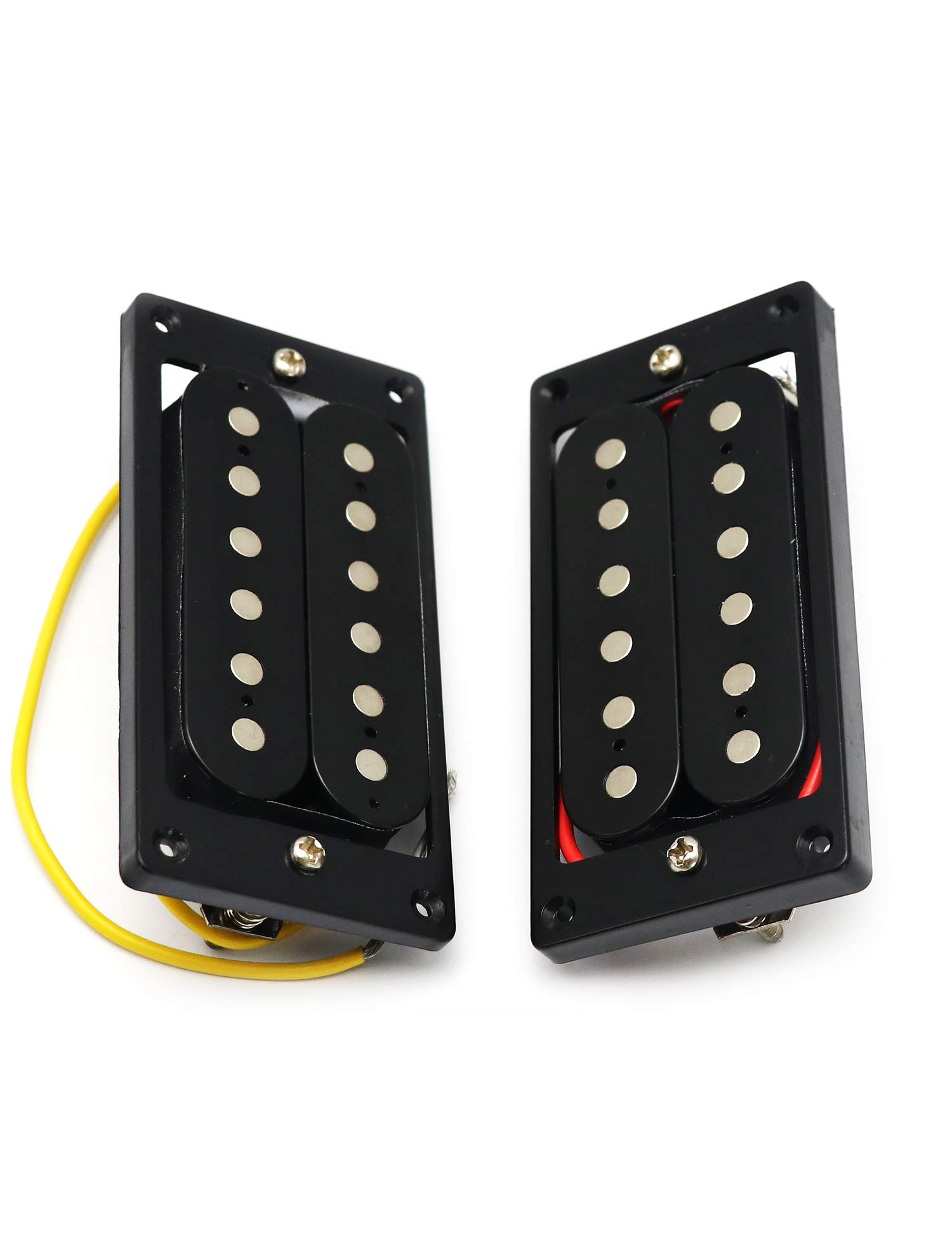 Metallor Electric Guitar Humbucker Pickup Double Coil Ceramic Magnet Pickup Guitar Parts Replacement Neck and Bridge Set of 2Pcs Black.
