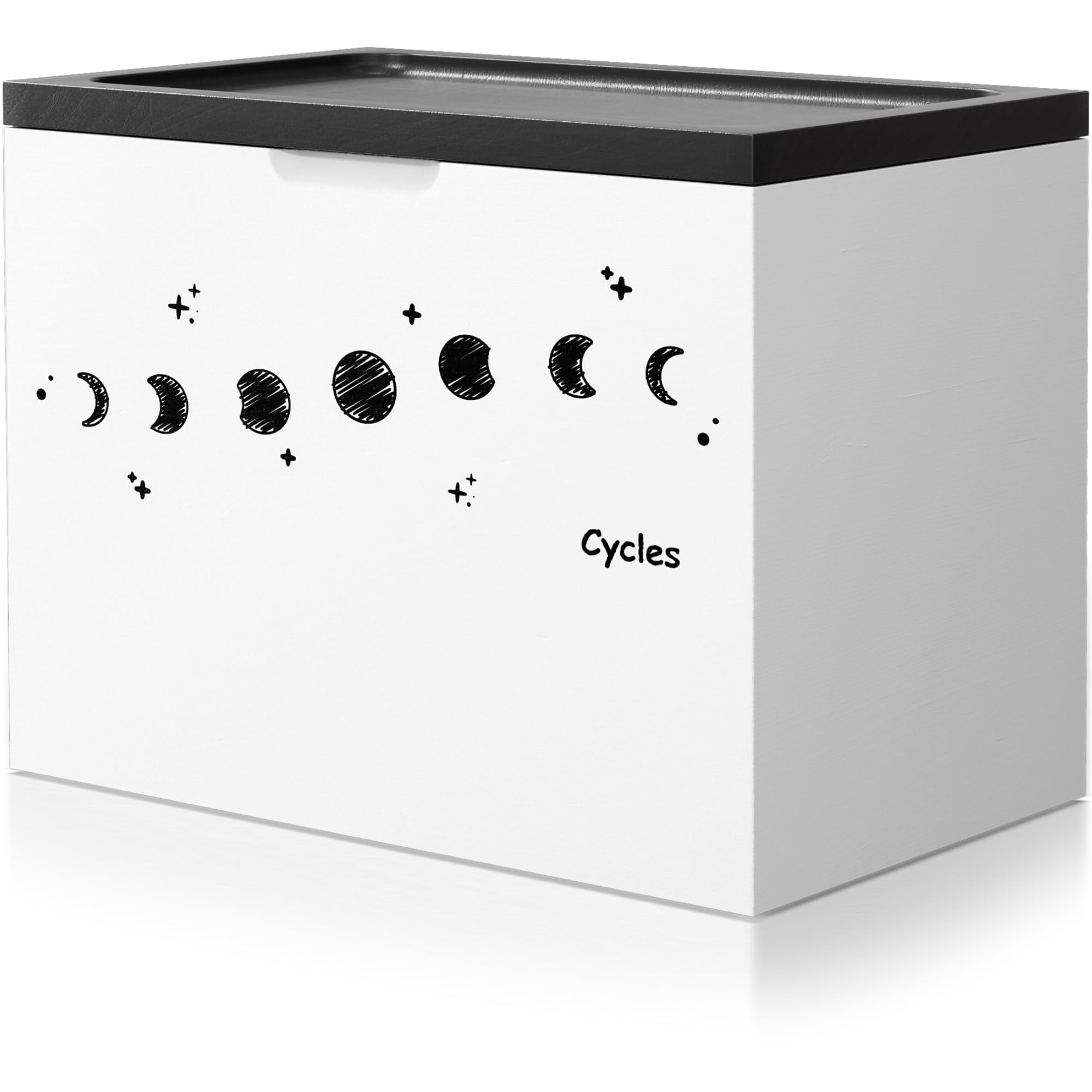 YIKIBOX Tampon Holder Storage for Bathroom with Tray Lid,Feminine Product Organizer,Wood Tampon Container Box,Essentials for Women,Thoughtful and Practical Gifts for Women(White)