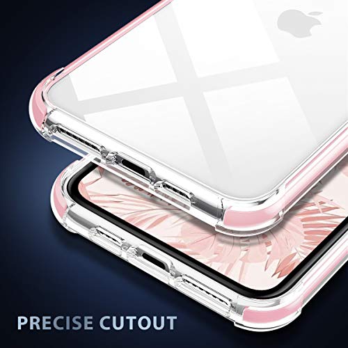 MATEPROX Compatible with iPhone 11 Pro Max Case Clear Heavy Duty Protective Crystal Back Cover with Shockproof Bumper Case for iPhone 11 Pro Max 6.5 (Clear Pink)