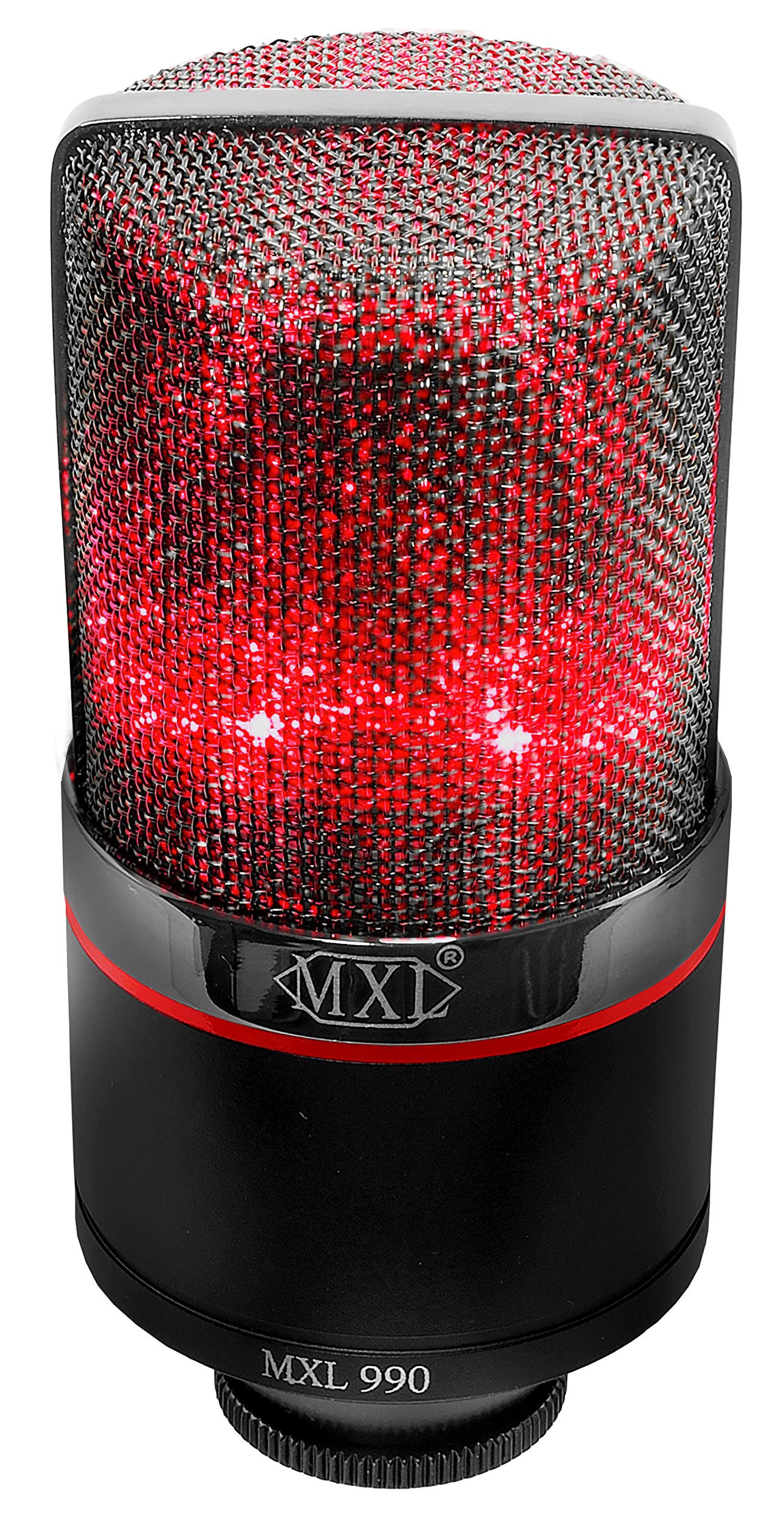 MXL 990 Condenser Microphone for Podcasting, Singing, Home Studio Recording, Gaming & Streaming | Red LED Lights | XLR | Large Diaphragm (Blaze)