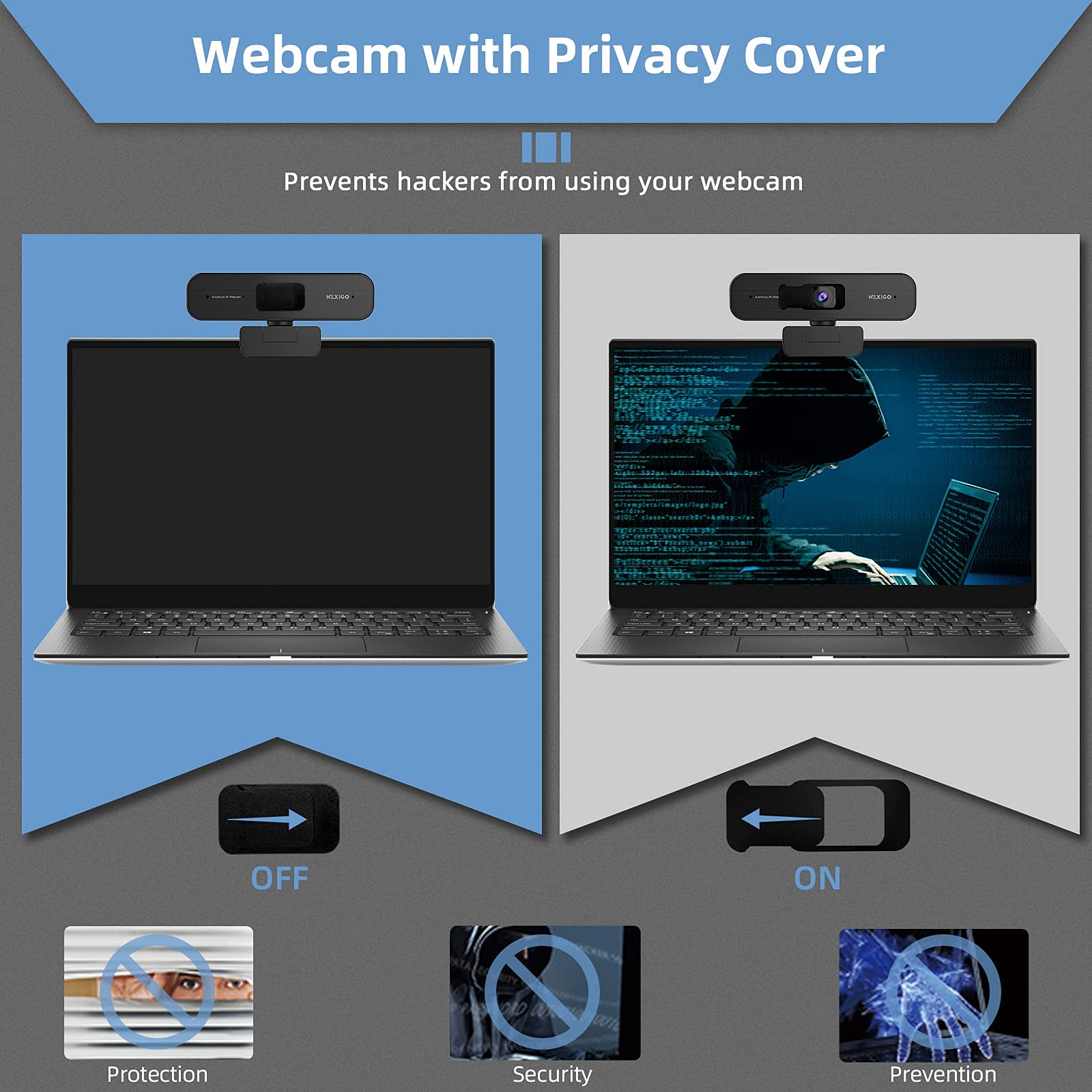 Zoom Certified, NexiGo N940P 2K Zoomable Webcam with Remote and Software Controls | Sony Starvis Sensor | 1080P@ 60FPS | 3X Zoom in | Dual Stereo Microphone, for Zoom/Skype/Teams/Webex (Black)