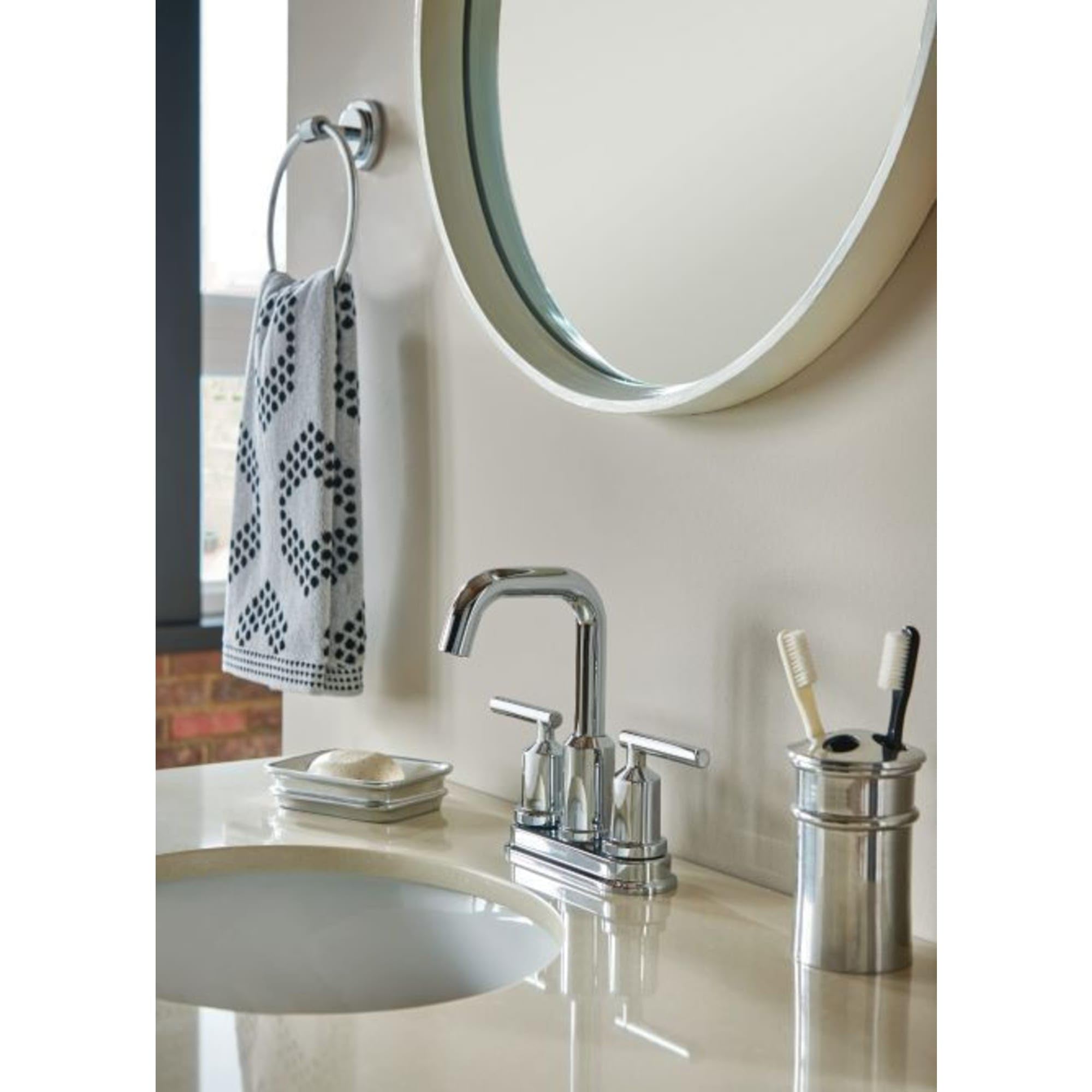 Moen WS84228SRN Gibson Two-Handle High Arc Bathroom Faucet, Spot Resist Brushed Nickel