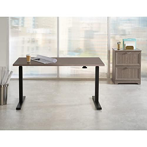 RealspaceĀ® Magellan 60"W Pneumatic Height-Adjustable Standing Desk, Gray