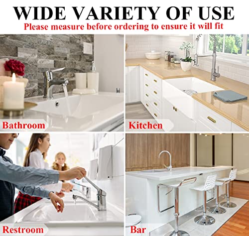 YATOISUR Sink Splash Guard 14.4β x 5.4β - Sink Faucet Mat with Faucet Water Catcher Mat & Soap Dish & Sponge Holder 3 in 1 - Silicone Faucet Handle Drip Catcher Tray for Kitchen RV & Bar Faucet, Clear