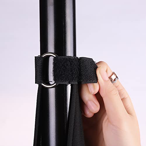 Speaker Stand Tripod Stretch Covers,360 Degree Cover Made of stretchable high-elastic spandex material, with velcro and free bag. (Black-2 Pack)