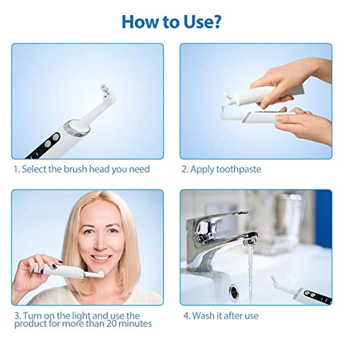 Tooth Polisher, Smile-Aid Multifunctional Replacement Head Teeth Whitening Kit, Better Whitening Effect Than Electric Toothbrush, USB Charging, Waterproof
