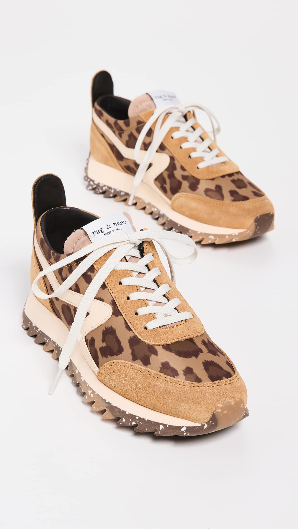 rag & bone Women's Retro Runners, Leopard, Print, Tan, 10 Medium US