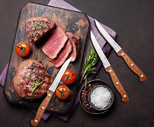 Steak Knives Set of 8 Utility Knives Steak Knife Cutlery Utensil Serrated Edge Steelā¦