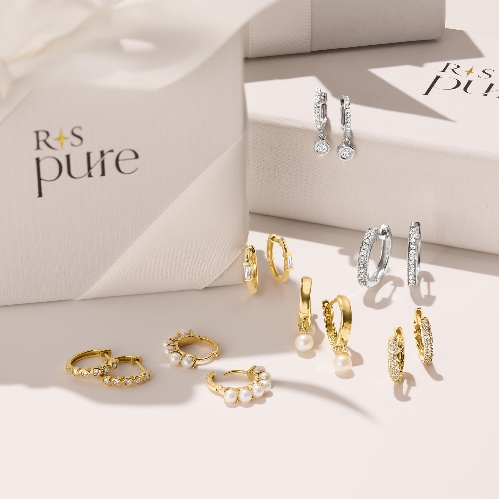RS Pure by Ross-Simons 0.25 ct. t.w. Diamond Huggie Hoop Earrings in 14kt Yellow Gold