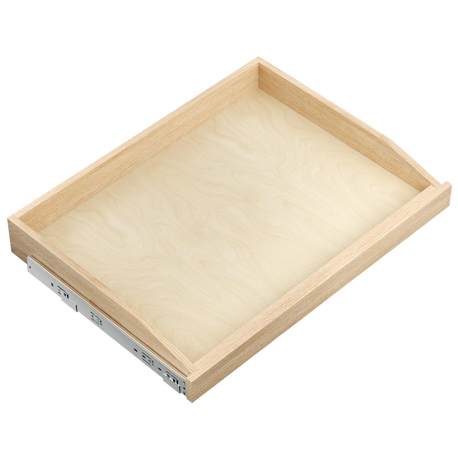 LOVMOR Single Pull Out Cabinet Organizer 16½”W x 21”D, Soft Close Slide Out Drawer Storage Shelves for Kitchen, Wood Cabinet Shelf Pull-Out Organizer Storage for Base Cabinet