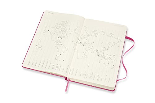 Moleskine Weekly Planner 2022, 12-Month Weekly Diary, Weekly Planner and Notebook, Hard Cover, Large Size 13 x 21 cm, Colour Bougainvillea Pink, 144 Pages
