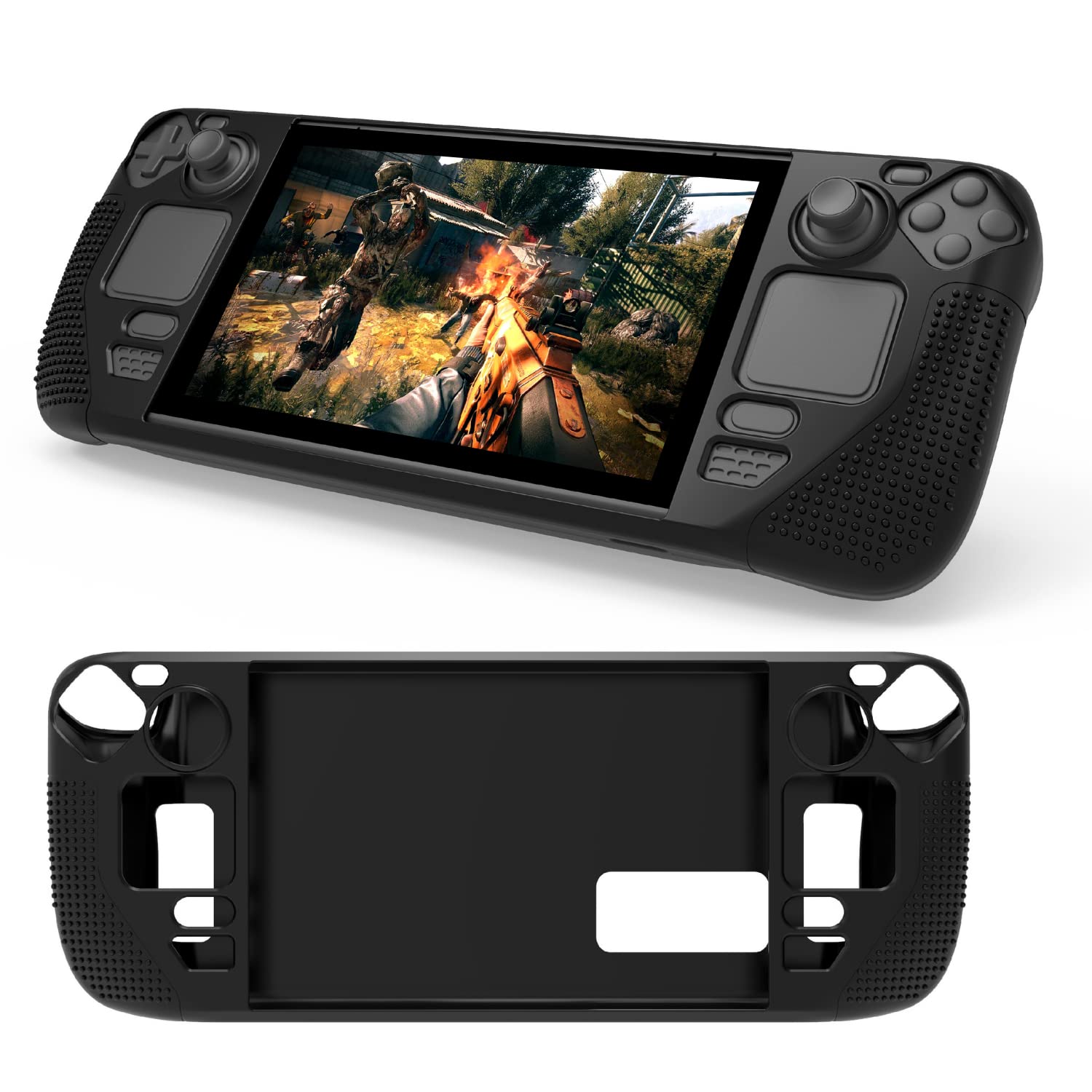 Silicone Skin for Steam Deck Gaming Console PC Protective Kits SteamDeck, Anti Slip Rubber Soft Cover, Shock Absorption