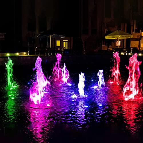 T-SUN Solar Pond Light, Super Bright LED Underwater Color Changing Solar Lights RGB Submersible Fountain Lights IP68 Waterproof Fish Tank Light for Aquarium Garden Pool Fountain Pond 5 in 1