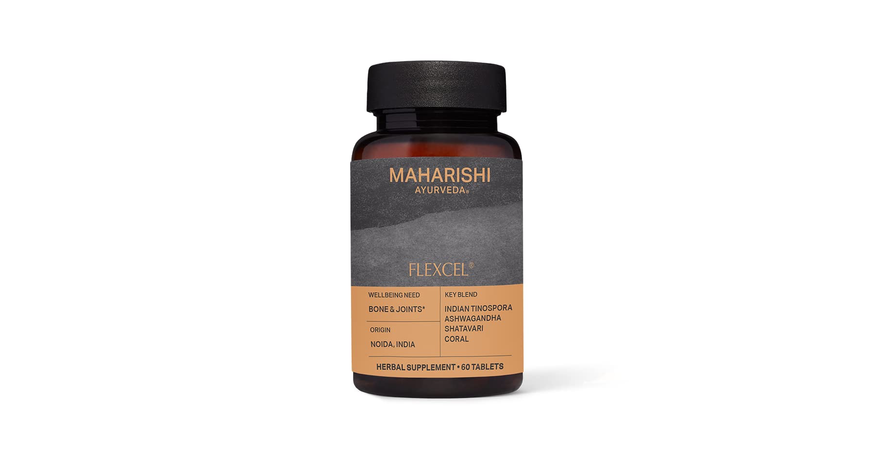 Maharishi Ayurveda Flexcel, Powerful Formula with Ashwagandha, Natural Ayurvedic Herbal Vitamins to Help Strengthen Bones, Cartilage, Ligaments, Tendons & Support Joint Mobility 60 Tablets - 1000mg