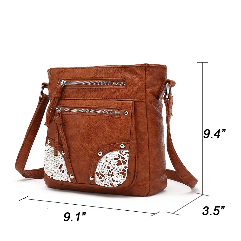 Style Strategy Crossbody Bags for Women Travel Soft Purses and Handbags Multi Pocket Washed material handbag Shoulder (denim)
