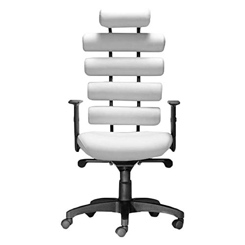 MAKLAINE Modern Faux Leather 48.5''H x 25''W x 23.5''D White Office Chair