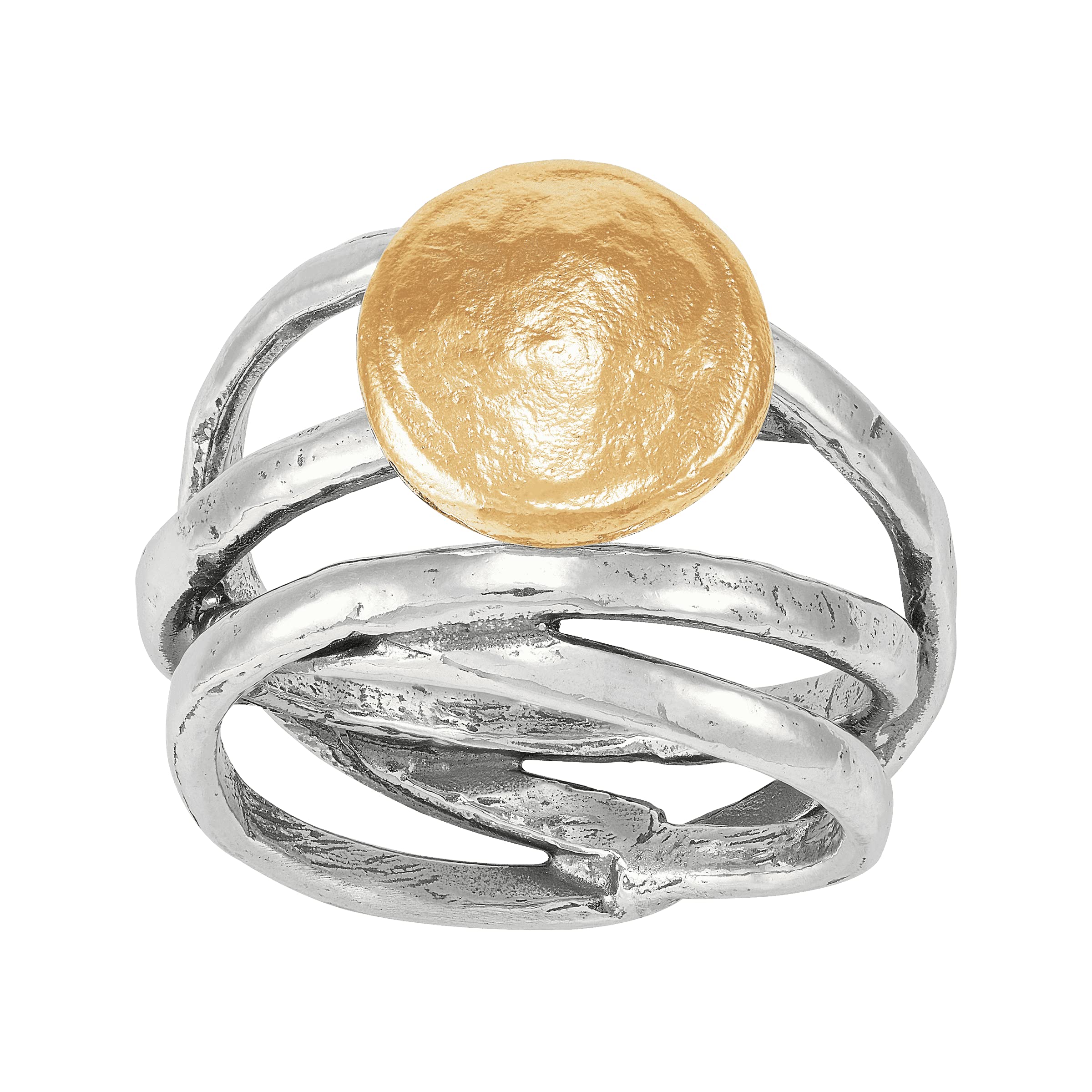 Silpada 'Moondance' Ring in Sterling Silver with 14K Yellow Gold-Plating, Size 10, Size 10