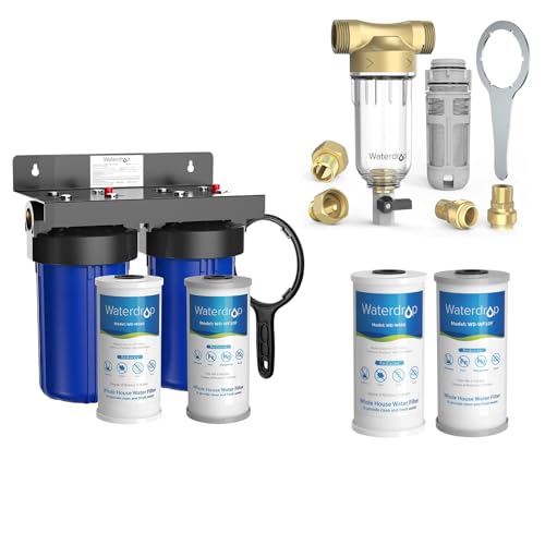 Waterdrop Whole House Water Filter System Reduce Iron & Manganeseďźwith Replacement Cartridge & Manganese&Spin Down Sediment Filter
