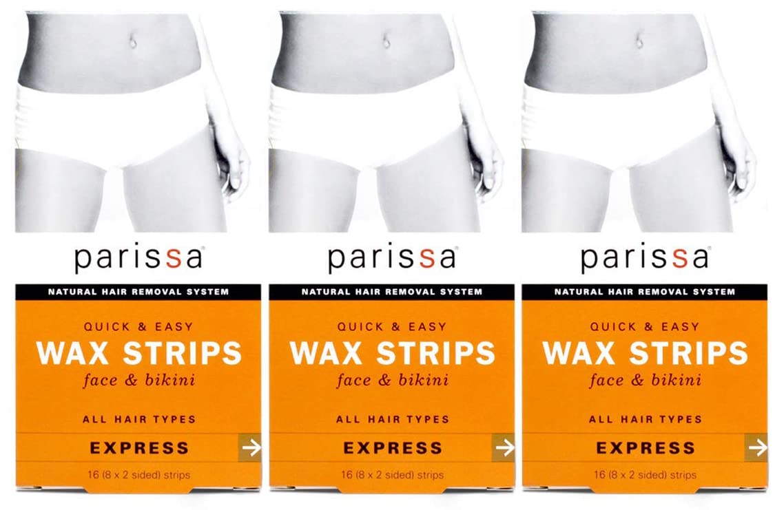Parissa Face & Bikini Wax Strips (48 strips), 16 Count (Pack of 3)