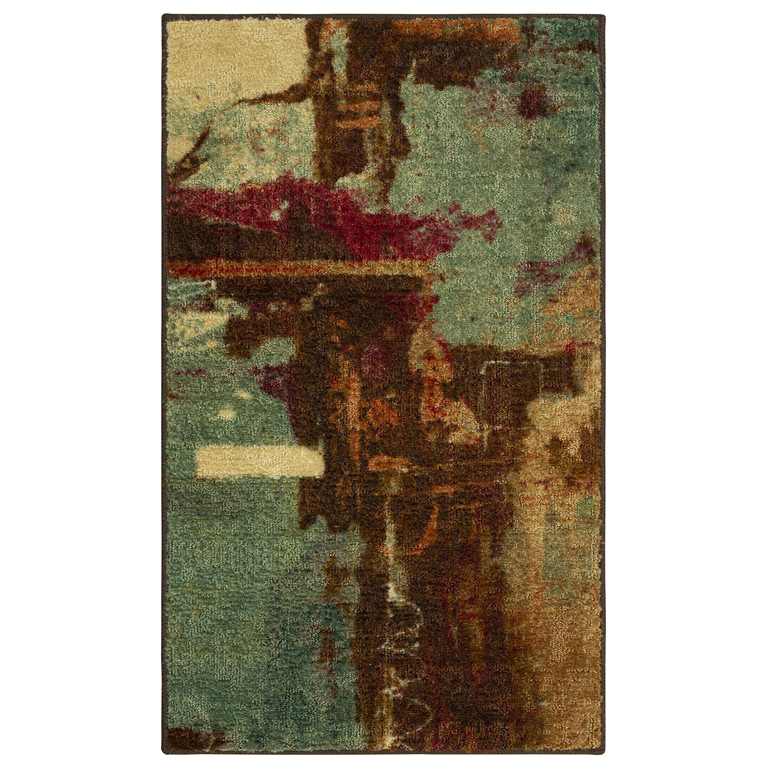 Mohawk Home Aqua Strata Fusion Abstract Area Rug (6'x9')