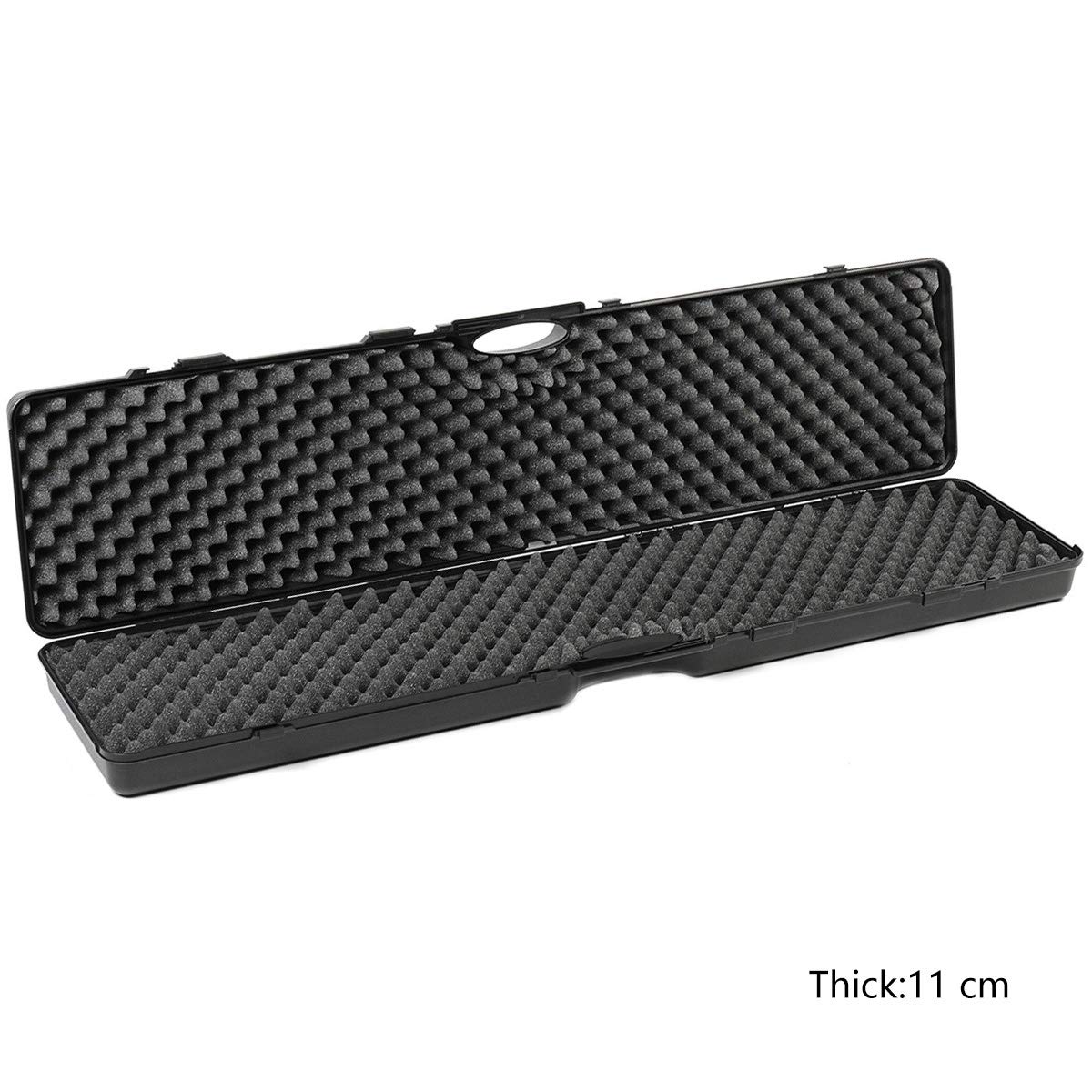 Merdia Black Large Hard Rifle Case with Convoluted Foam Outdoors Sporting Tactical Gun Case 53.93" AR Accessories | Rifle Bag | Hard Gun Cases for Rifles | Shotgun Case