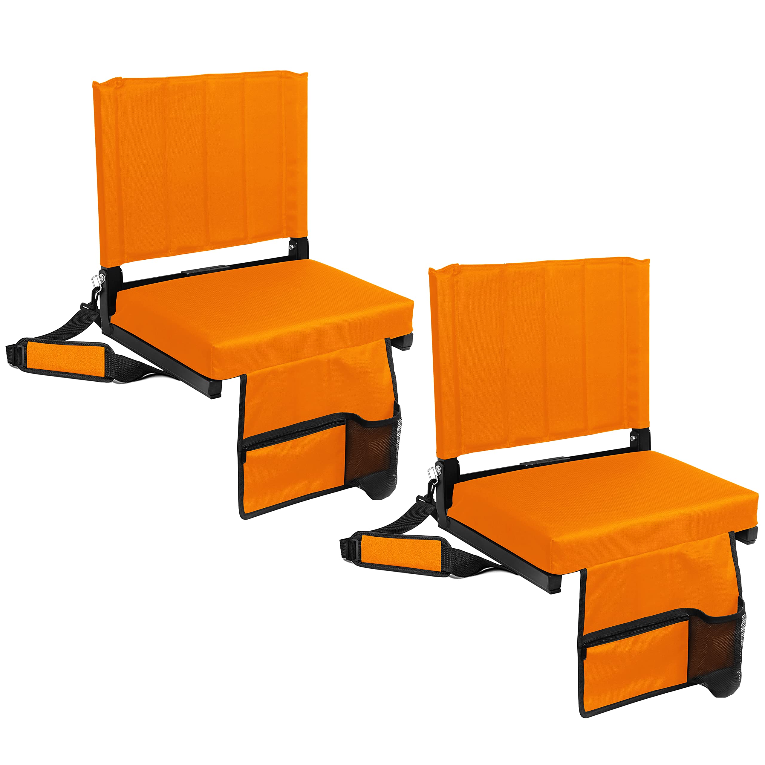 SPORT BEATS Stadium Seat for Bleachers with Back Support and Wide Padded Cushion Stadium Chair - Includes Shoulder Strap and Cup Holder