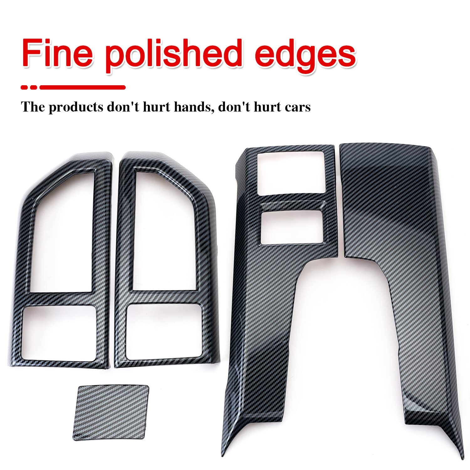 RJSPHH for F-150 ABS Carbon Fiber Central Console Air Conditioner Panel Trim Replacement for Ford F150 2015-2019, (5pcs, Raptor)