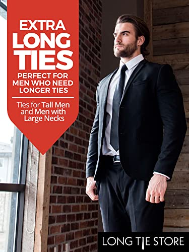 Long Tie Store Extra Long Herringbone Neck Ties for Men β 100% Silk Ties with Vivid Color | 3.75β Wide, 70 Inches XXL (Solid Black)