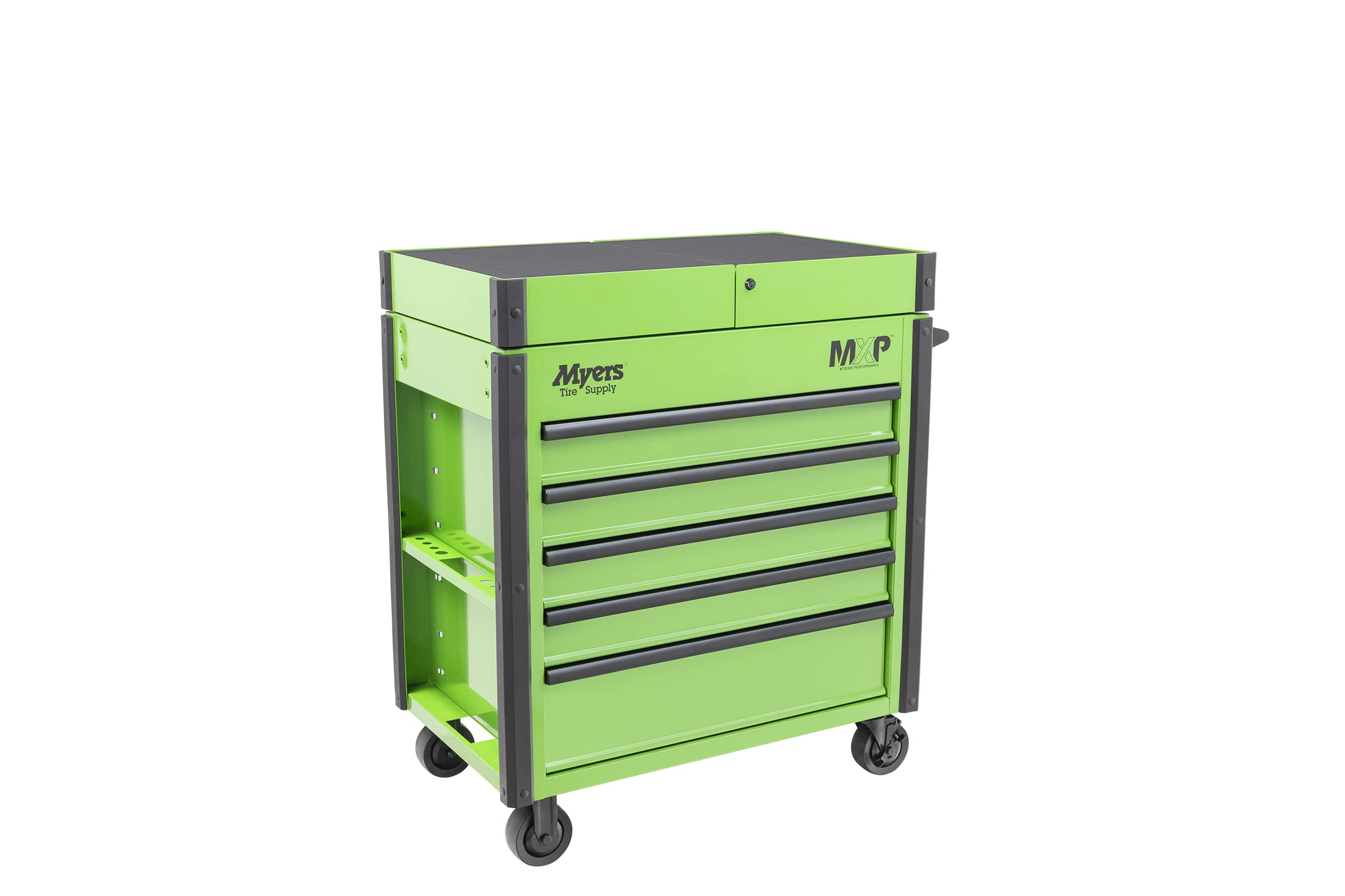 Myers Tire Supply MXP Tool Chest, Heavy Duty Rolling Tool Box, 5 Drawer Cart with Top Storage Compartment, Locking System, & Power Strip, Tool Organizer for Mechanics & DIY (Slide Top)