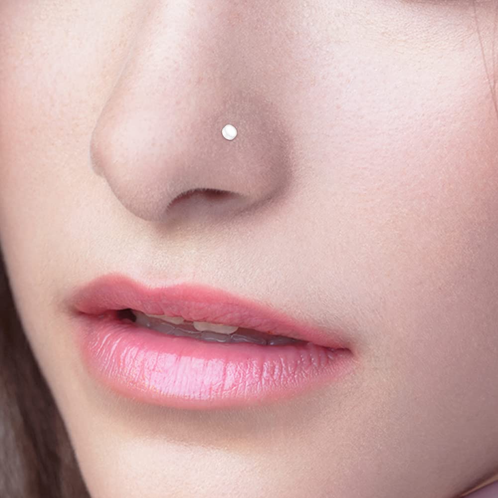 NIUSIMAN 18g Clear Nose Studs L Shaped Nose Piercing Nose Rings Clicker Hoop Nose Piercing Jewelry 26pcs