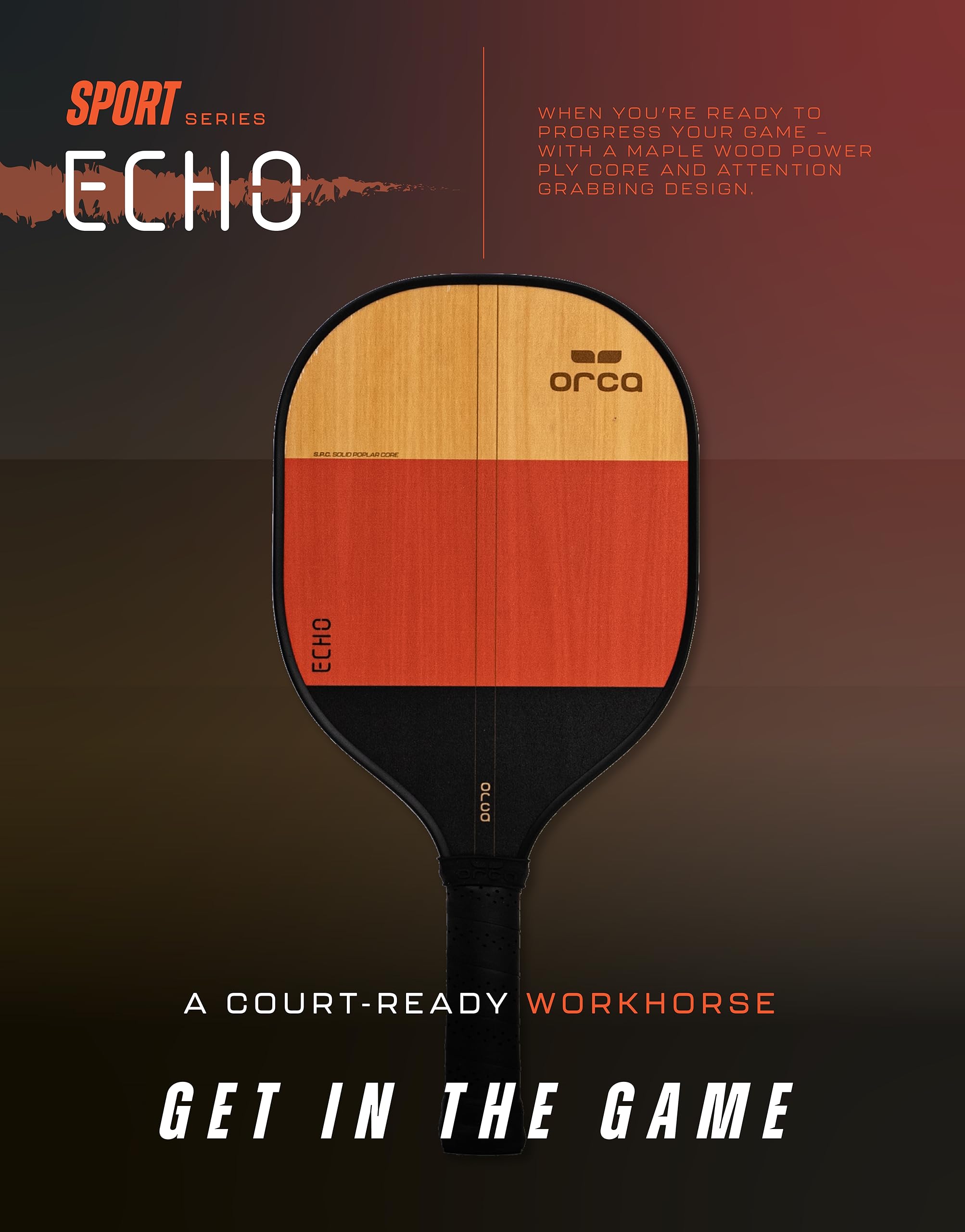 Orca Paddle Co. Echo Pickleball Paddles, Set of 2, with 4 Pickleballs, Mesh Bag - Racket for Beginners, Intermediate, Advanced Players - Pickle-Ball Accessories and Equipment