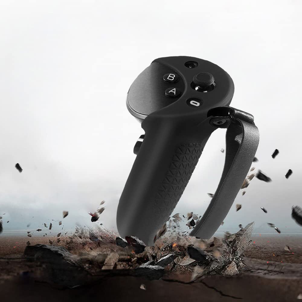 YipuVR Case Cover for Meta Oculus Quest Pro Controller Grips, Silicone Grip Cover Compatible with Meta Quest Pro Controller Grips with Knuckle Straps Skin-Only Cover (Black)