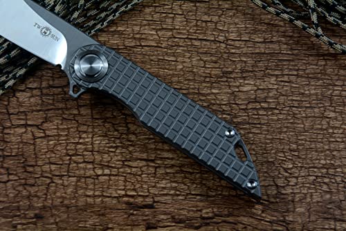 twosun TWOSUN Pocket Knife M390 Blade Flipper TC4 Titanium Handle TS308
