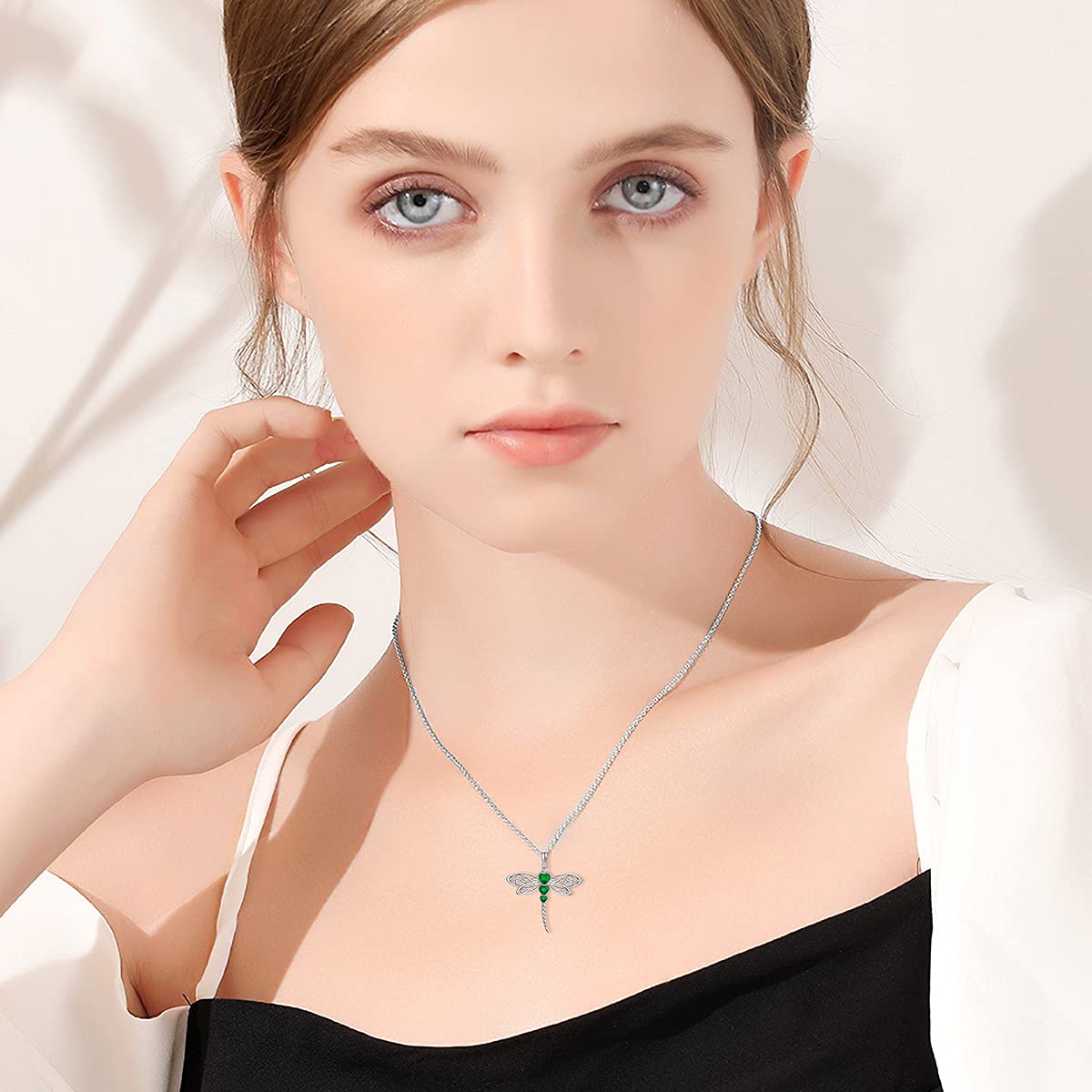 RMREWY Dragonfly Necklace 925 Sterling Silver Celtic Dragonfly Pendant Dragonfly Jewelry Birthday Gift for Women Dragonfly Lovers