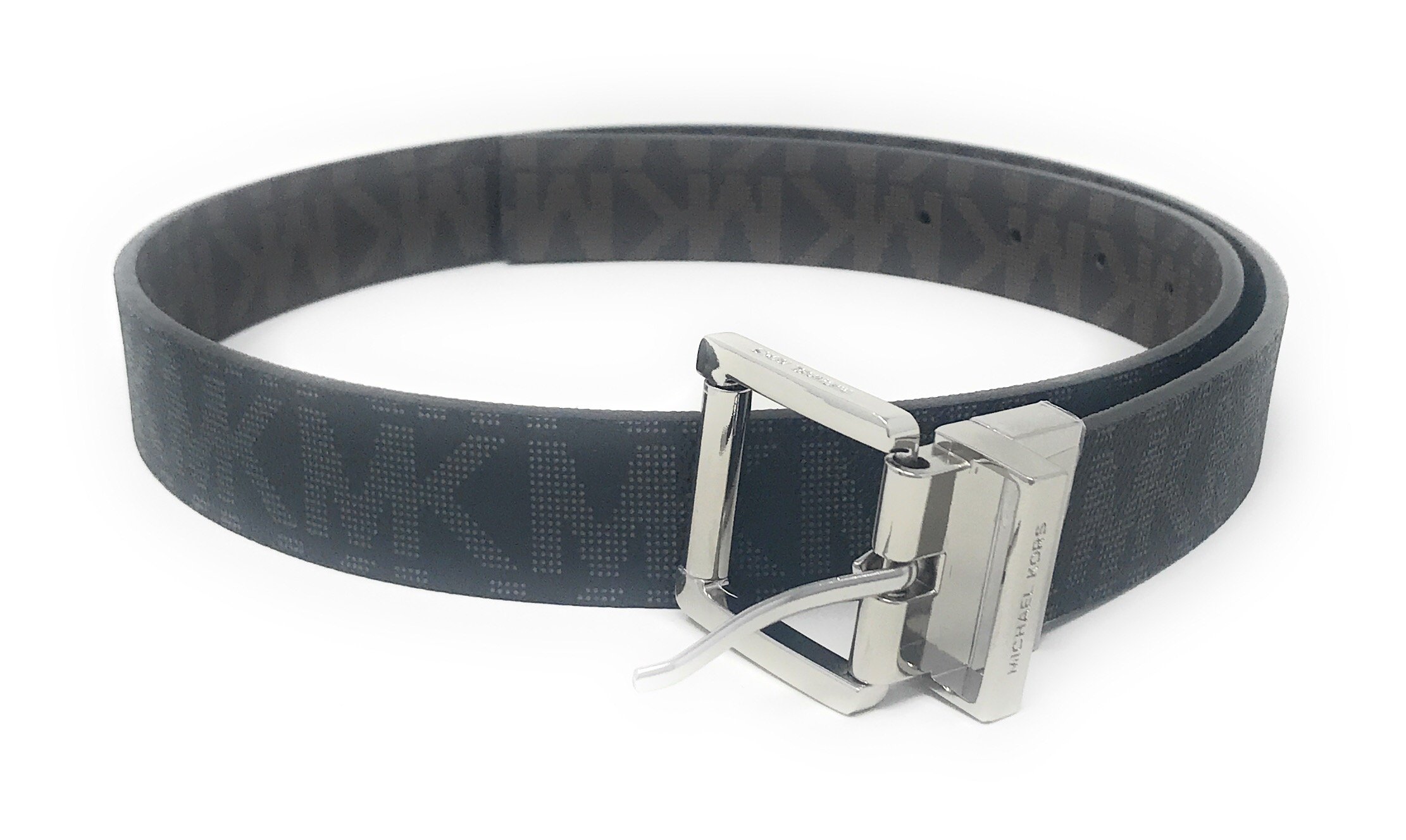Michael Kors Women's 30mm Black To Brown Reversible MK Logo Monogram Synthetic Leather Belt (XL)