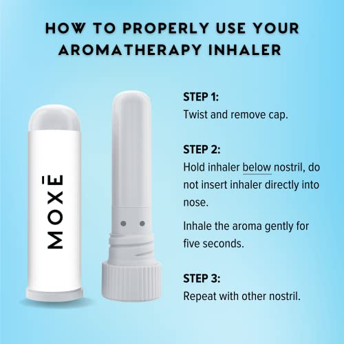 MOXE Breathe | Himalayan Salt Inhaler | Help Clear Congestion, Boost Focus and Improve Breathing | Natural Aromatherapy | Peppermint, Lavender and Tee Tree Essential Oil (3 Pack)