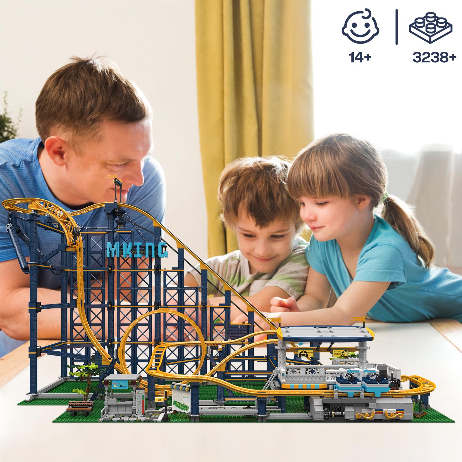 MyGoci Mygoci Roller Coaster Building Set with Passenger Train 2023 Newly Release, Electrical Amusement Park Track Education Construction Toy, Great Gift Idea for 14+ Teens & Adults (3238+ Pieces)