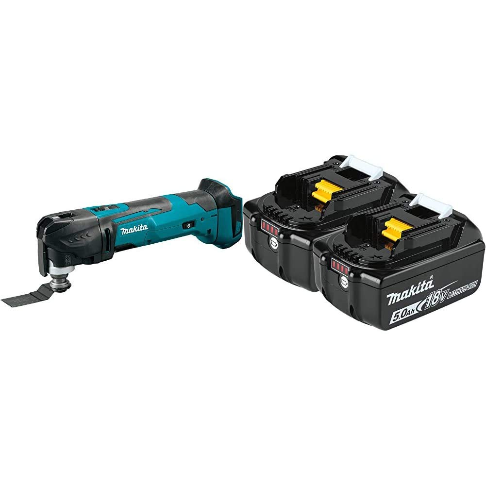 Makita XMT03Z 18V LXT Lithium-Ion Cordless Multi-Tool, Tool Only & BL1850B-2 18V LXT Lithium-Ion 5.0Ah Battery Twin Pack, Black