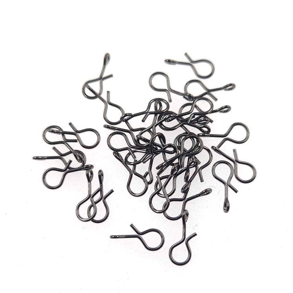 No-Knot Fast Snaps Fly Fishing Snap No Knot Snaps Quick Change Connect snap for Flies Hook & Lures Black Color Pack of 100 (L)