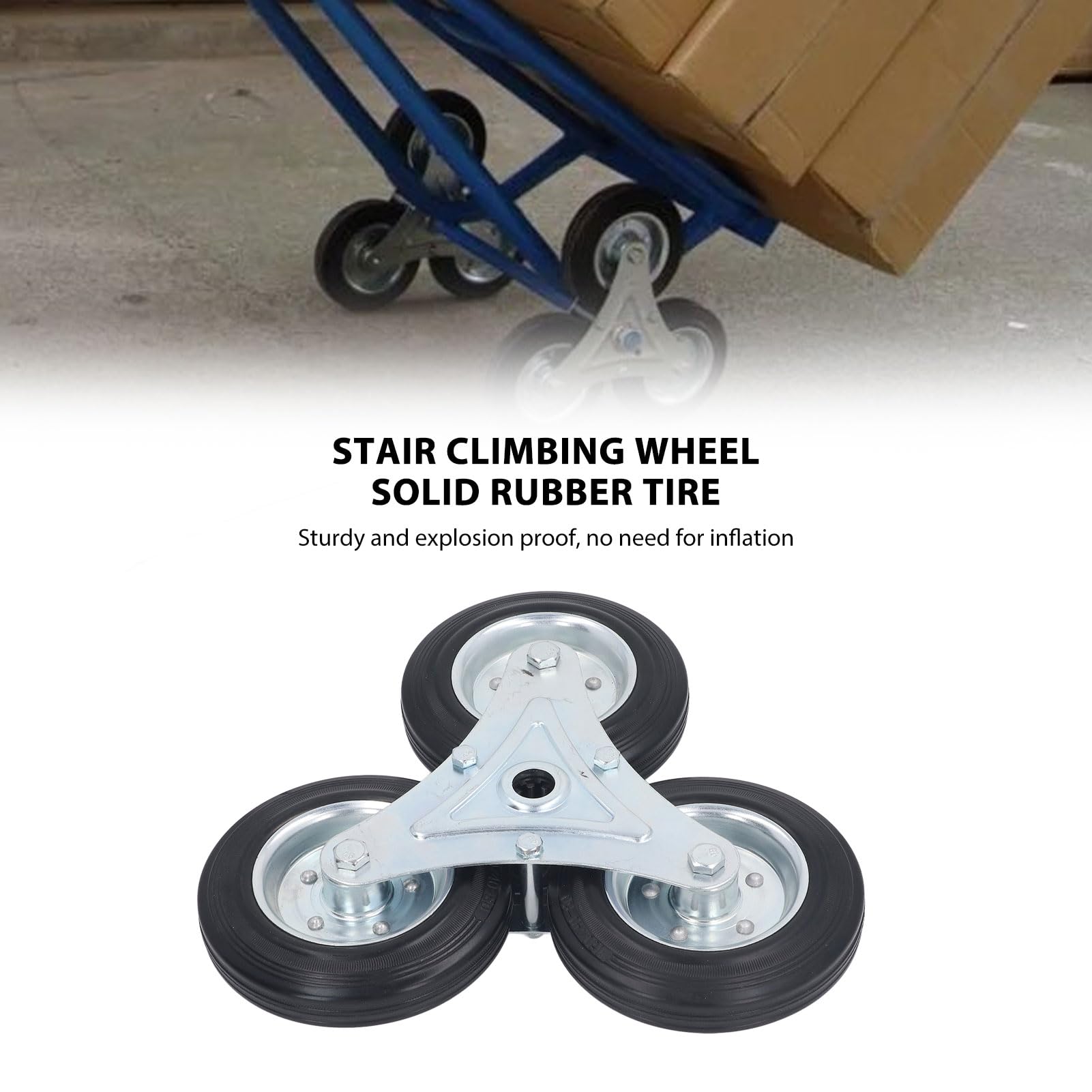 Stair Climbing Wheel, Stair Climber Hand Truck, Foldable Trolley Cart, 6 Inch 300LBS Load Capacity, for Home Office or Shopping Use
