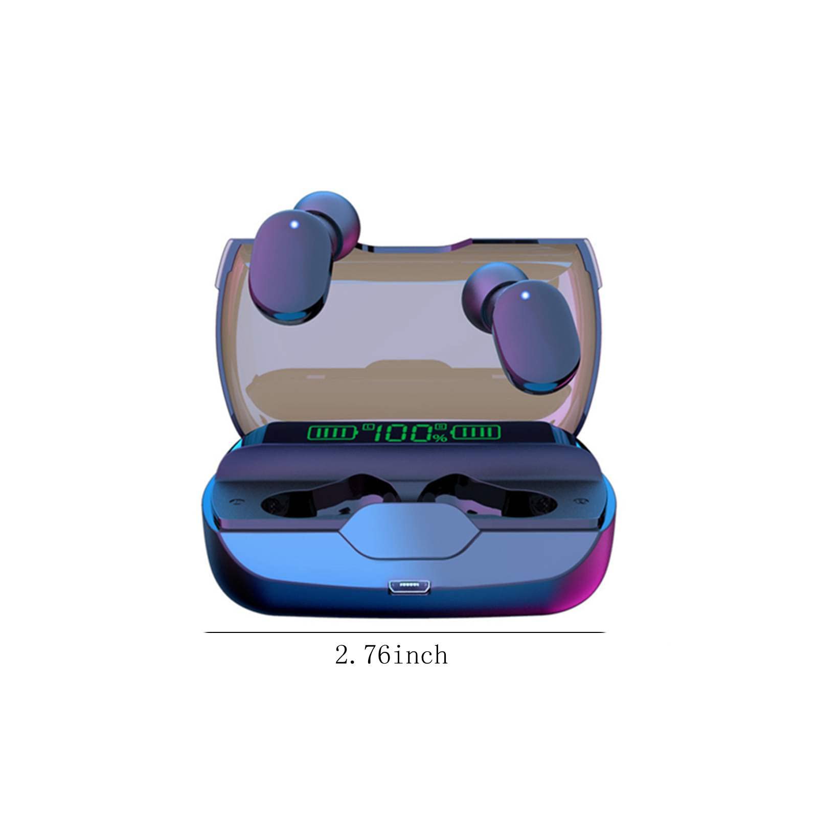 Wireless Earbuds Bluetooth in Ear Light-Weight Headphones Built-in Microphone Immersive Premium Sound with Charging Case Stereo Waterproof Touch Control Earphones Sports Office, Black