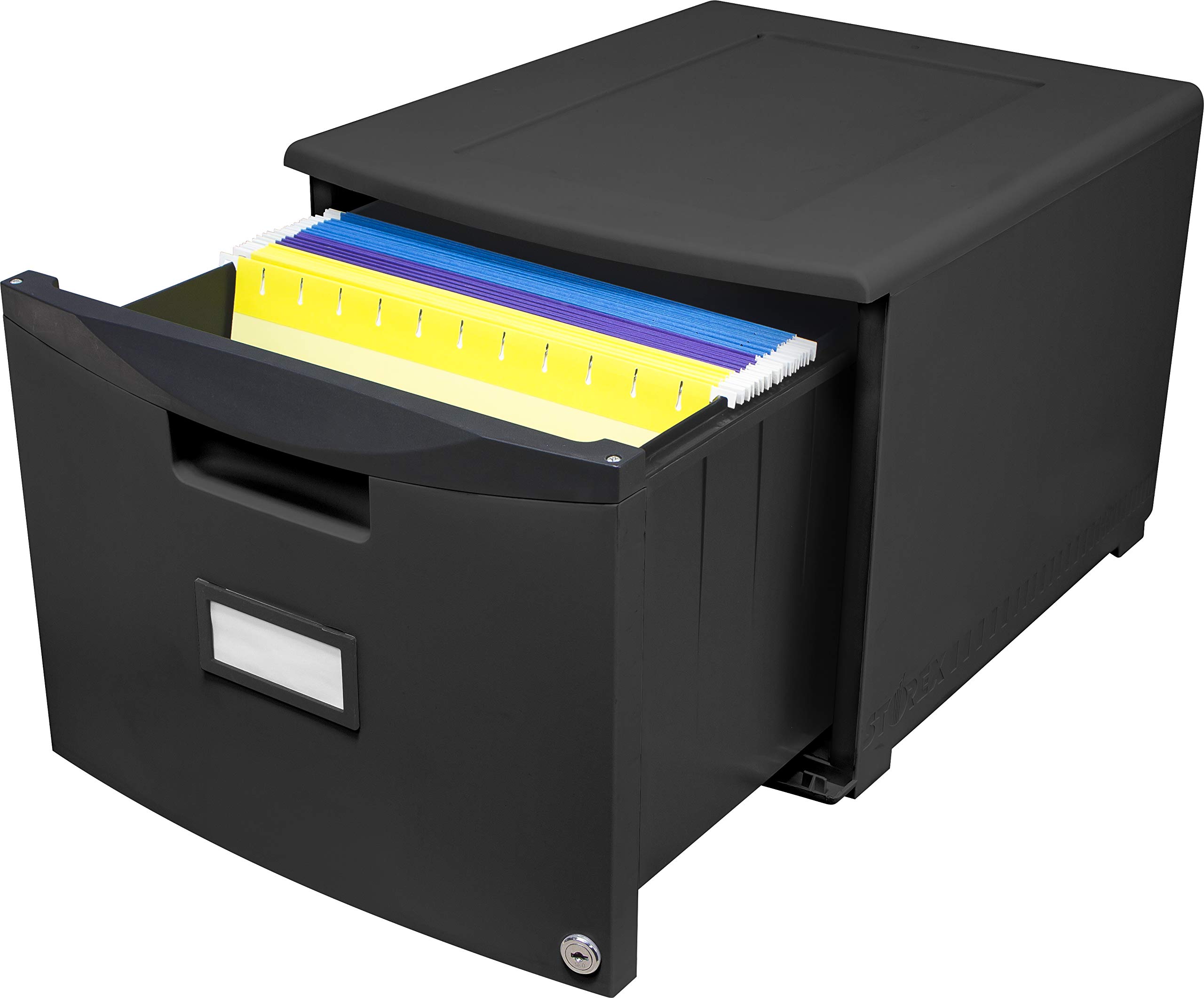Storex 61265B01C File Cabinet, 1-Drawer, Black