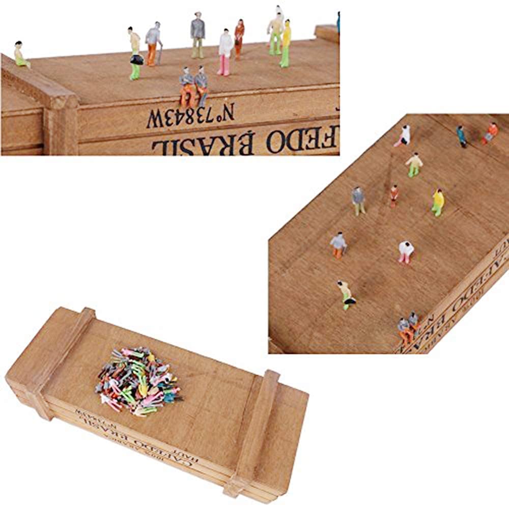 N/C 100 Pcs 1:100 HO Scale Models People Set, Hsxxf Tiny People Model People Hand Painted Figures DIY Resin Colorful Painted Mixed Seated Sitting Pose (1:100)