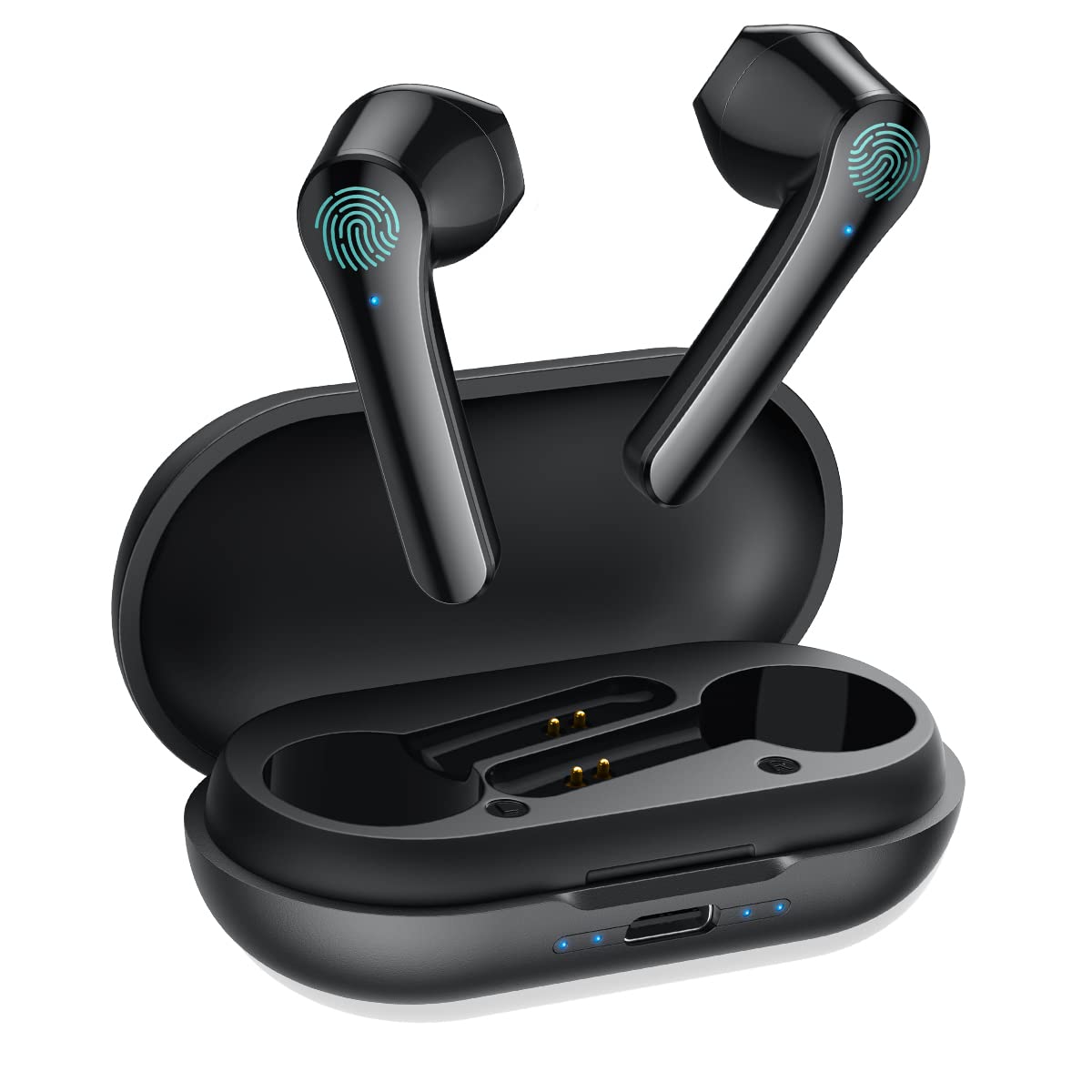 Wireless Earbuds, Bluetooth 5.0 Earbuds, Built in Noise Cancellation Mic, 24H Playtime, Premium Fidelity Sound Quality, IPX5 Waterproof Bluetooth Headphones, for iPhone Android Samsung Sports