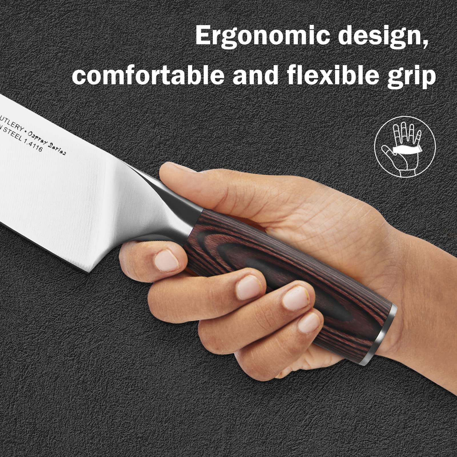 TUO Kiritsuke Knife 8.5 inch - Kiritsuke Chef Knife Vegetable Meat Cleaver Japanese Kitchen Knives - German HC Stainless Steel - Ergonomic Pakkawood Handle with Gift Box - Osprey Series