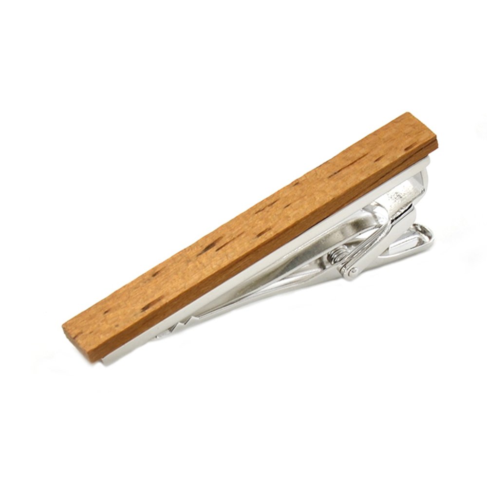 MERIT OCEAN Smart Men's Wood Tie Clips for men 3 pcs Natural Tie Bar 2.1 Inch in Gift Box
