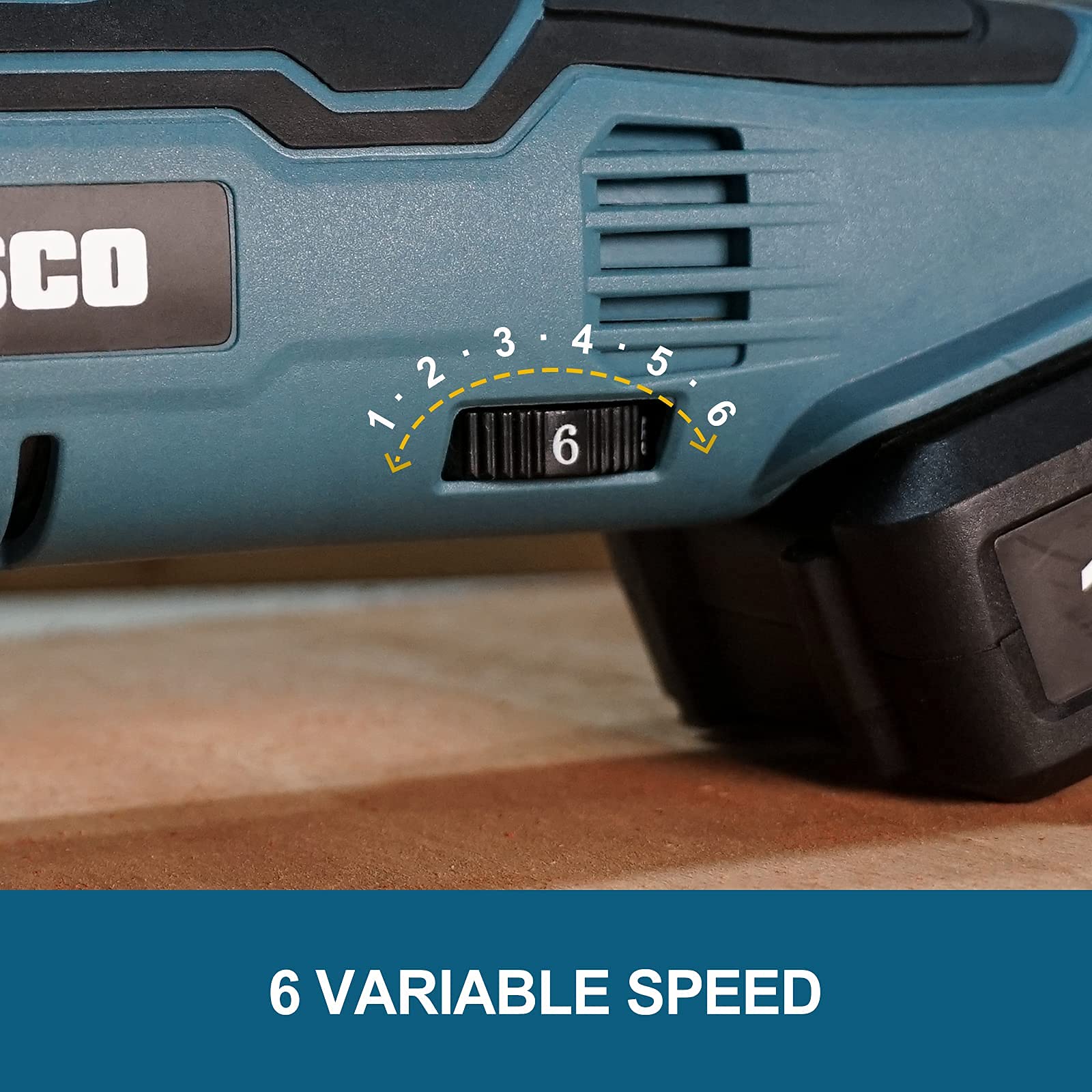 WESCO 20V Cordless Oscillating Tool Kit, 2.0Ah Oscillating Multi-Tool, 3° Oscillation Angle, 6 Variable Speed 5000~20000 OPM, 16pcs Universal Accessories Kit for Sanding Cutting