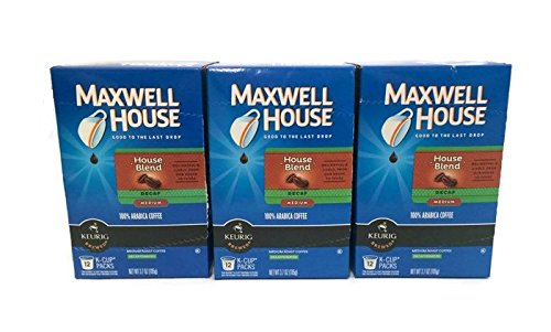 Maxwell House Decaf House Blend K-Cup Coffee Pods 12 Ct (Pack of 3)