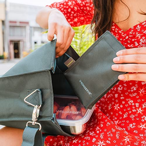 U Konserve Gel Ice Pack Sweat-Free to Keep Lunchbox and Cooler Bag Dry - Dark Gray - Recycled Fabric - Moisure-Free - Machine Washable Cover - Non-toxic